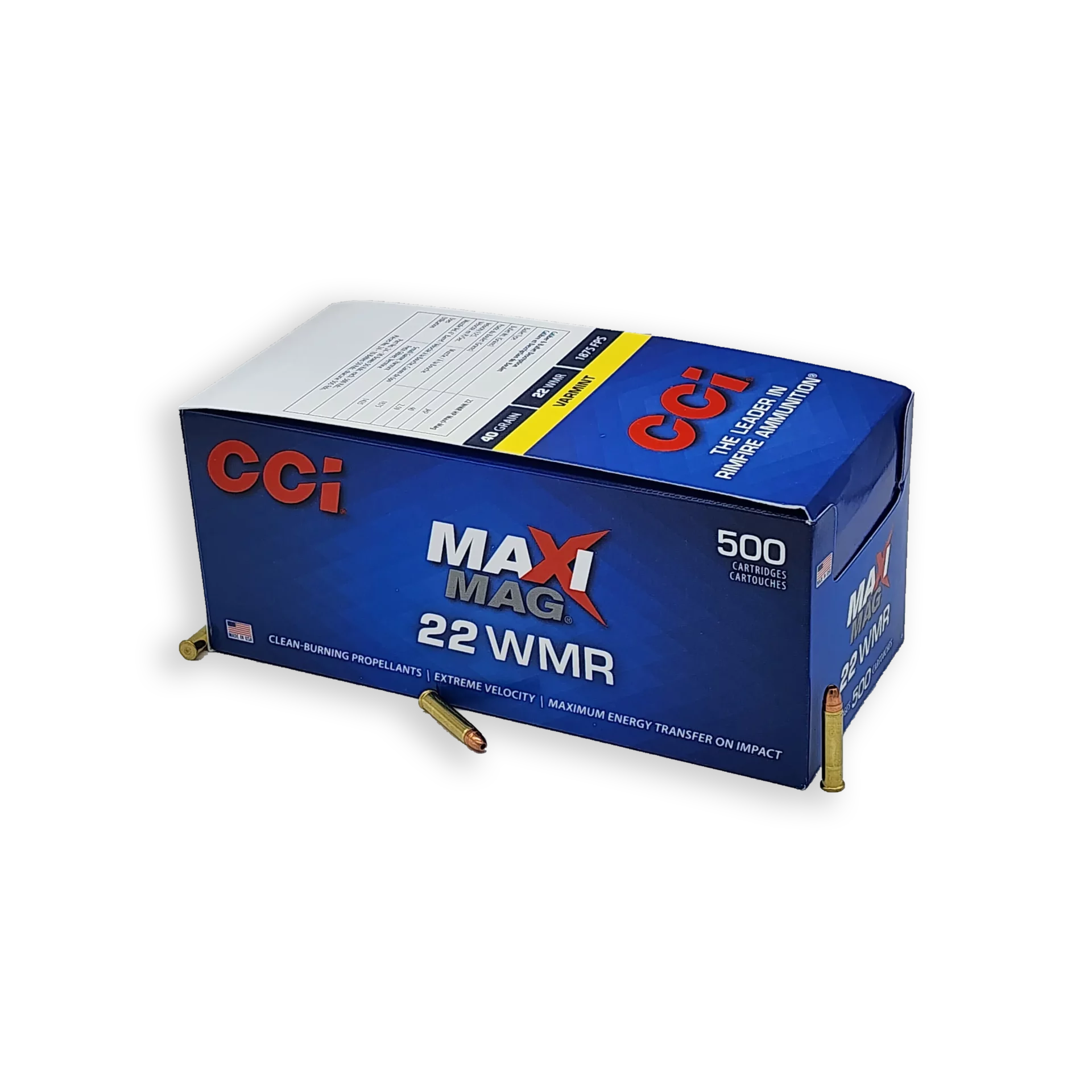 22 WMR CCI Maxi Mag 40 Grain Hollow Point 1875 FPS | True Ballistics