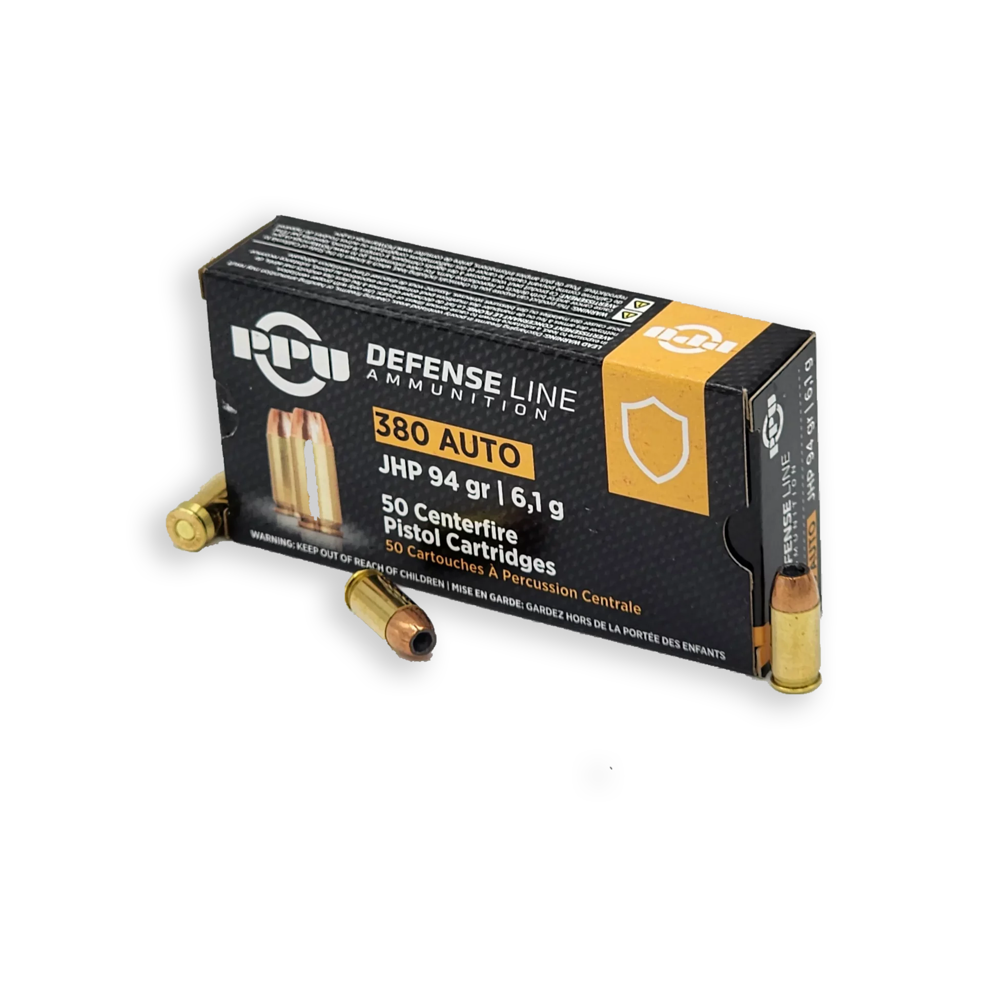 380 Auto PPU Defense Line 94 Grain Jacketed Hollow Point | True Ballistics