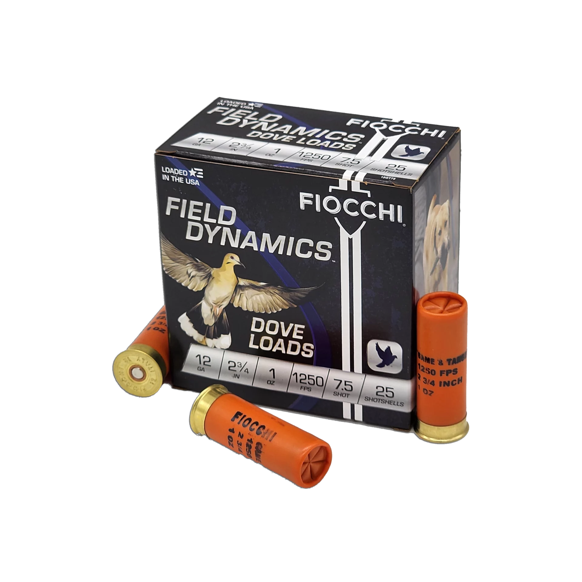 12 Gauge Fiocchi Dove Loads 2 ¾ inch 1 oz 1250 fps 7.5 shot | True ...