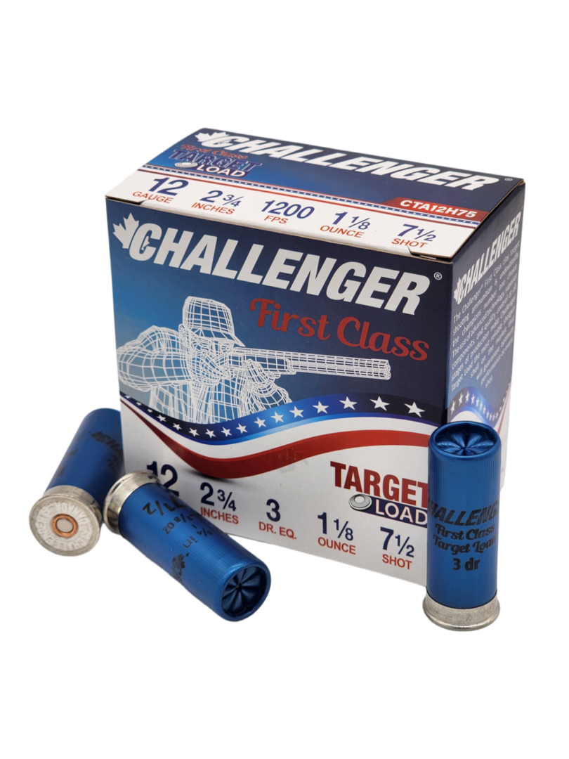 12 Gauge Challenger Target Load 2 ¾ inch 1 1/8 oz 7.5 shot 1200fps (25 ...